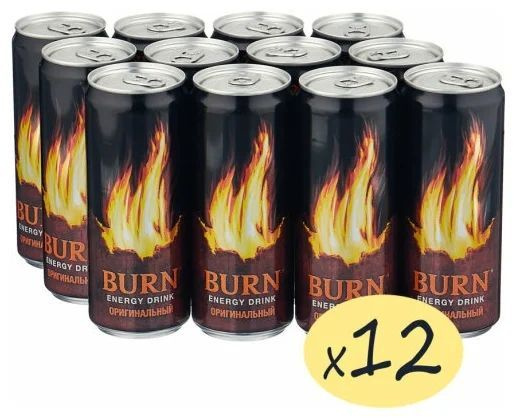 Энергетический напиток Burn Original, 12 шт по 449 мл - купить с ...