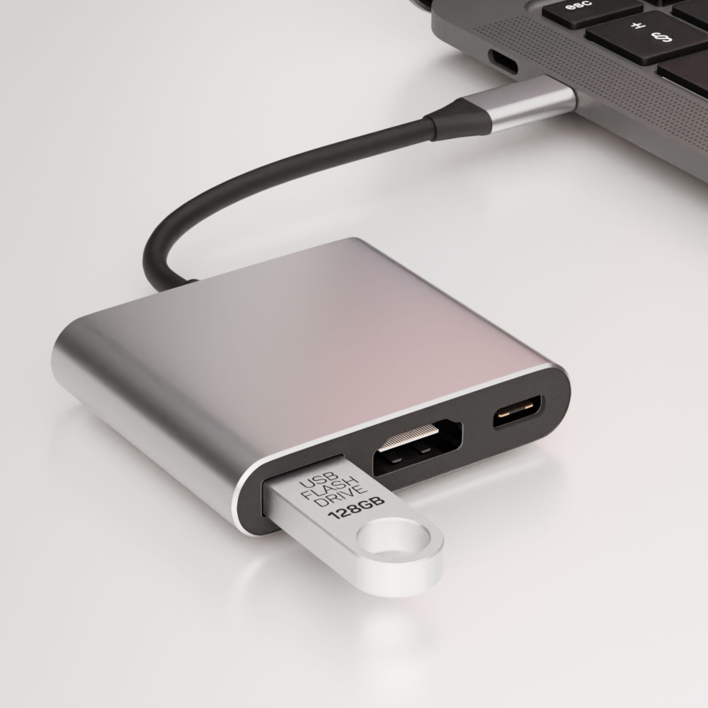 Переходник Usb Hub 3 в 1 Usb разветвитель Type C Hdmi док станция