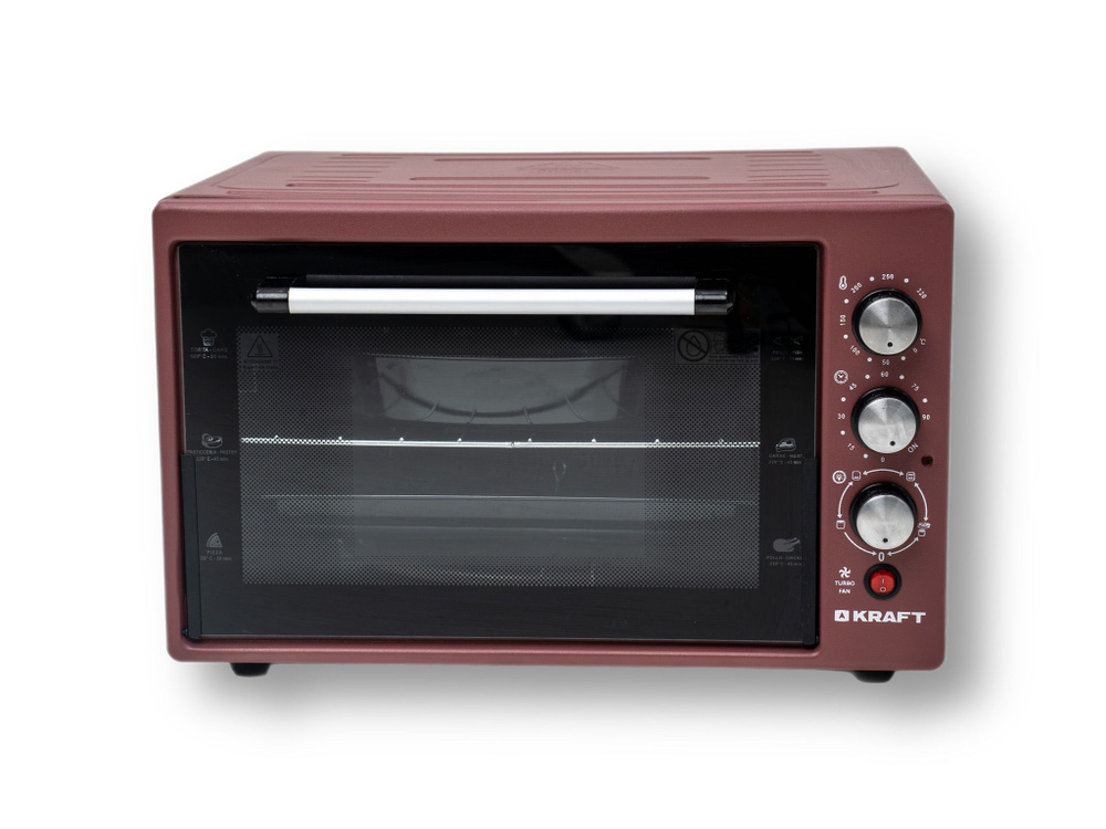 Мини-печь KRAFT, красный, 38 л купить c доставкой на OZON по низкой ...