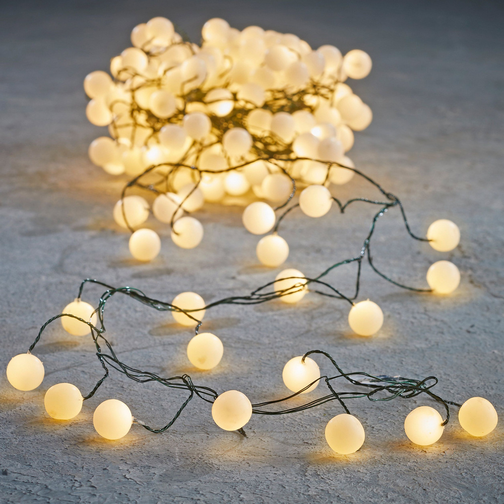 Светодиодная гирлянда Шарики Томпси 3.5 м, 140 теплых белых LED ламп ...