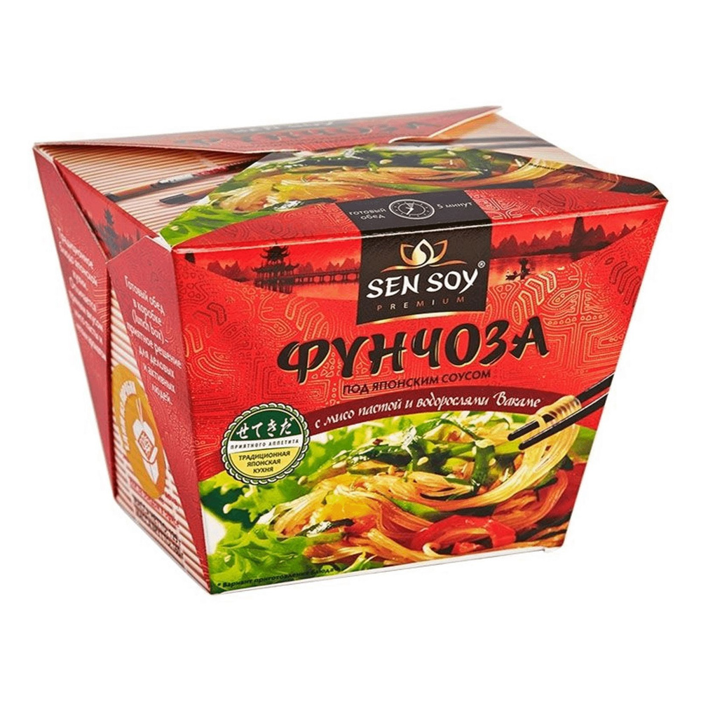 Лапша Sen Soy Фунчоза под японским соусом с мисо-пастой и водорослями вакаме 125 г - купить с ...