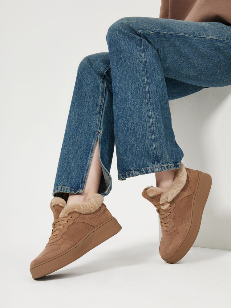 Ботинки Женский SALAMANDER бежевый, размер 35 Зима 4 Шнурки Платформа Россия купить c доставкой ...