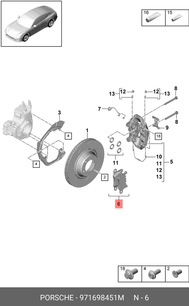 Колодки тормозные Porsche 971698451M - купить по низким ценам в ...