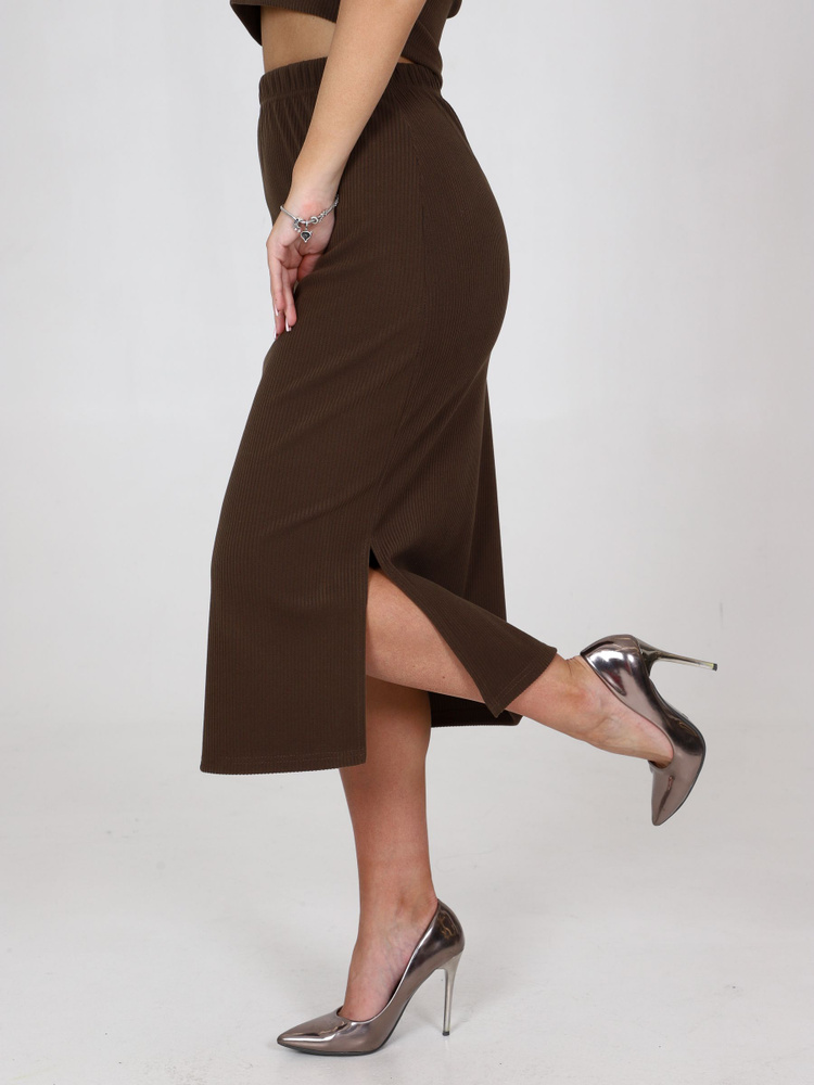 Юбка Женский Iv-Capriz коричневый, темно-коричневый Лапша прямая ...