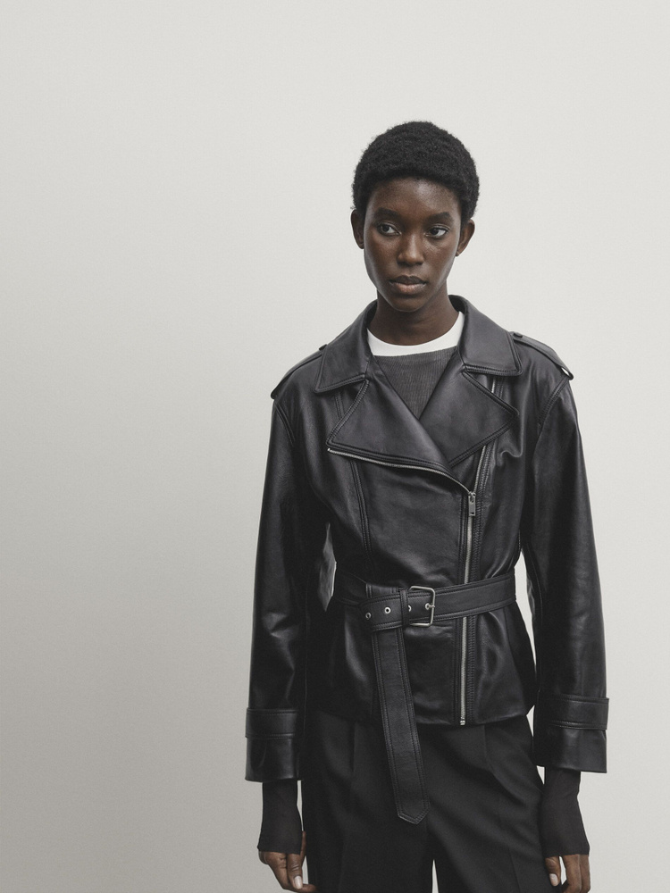 Куртка кожаная Massimo Dutti - купить с доставкой по выгодным ценам в ...