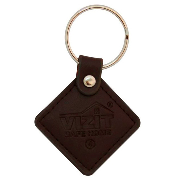 VIZIT-RF2.2 ключ-брелок для домофона Em-marine (кожа)/ магнитный ключ для домофона-коричневый ...