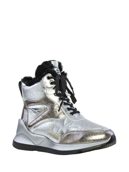 Ботинки Женский Milana серебристый, размер 36 Зима 6 Молния, Шнурки Без каблука Россия купить c ...