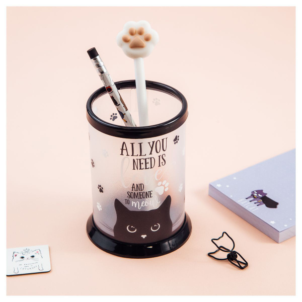 Подставка-стакан MESHU "Black Cat", пластиковая, прозрачная купить на OZON по низкой цене ...