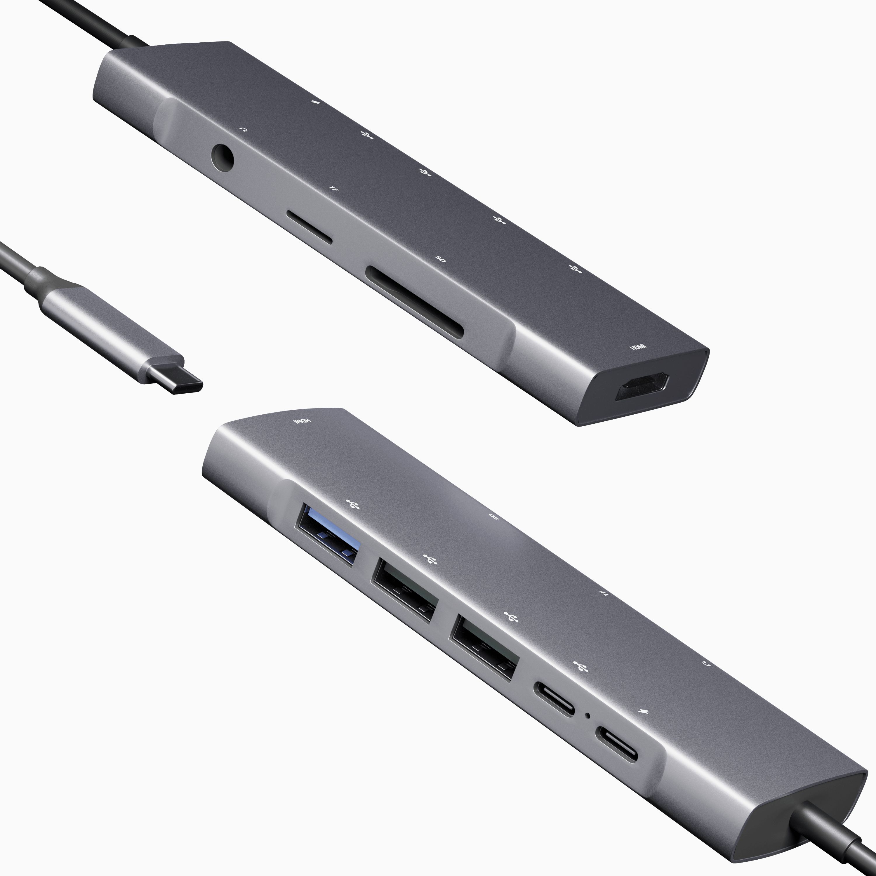 Usb концентратор Techno Hub 3 0 Type C Разветвитель 9 в 1 с функцией быстрой зарядки