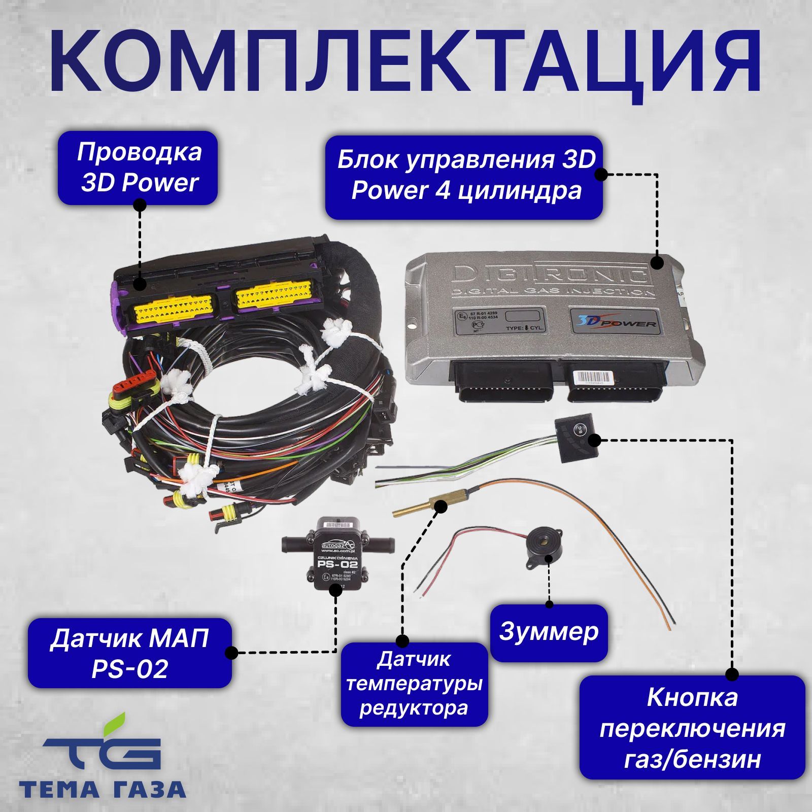 Комплект электроники ГБО DIGITRONIC 3D Power 4 цилиндра - Digitronic арт. 00-00000265 - купить ...