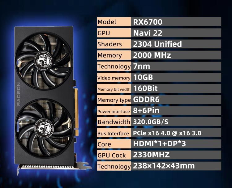 Видеокарта SOYO Radeon RX 6700, 10 ГБ GDDR6 - купить по низким ценам в ...