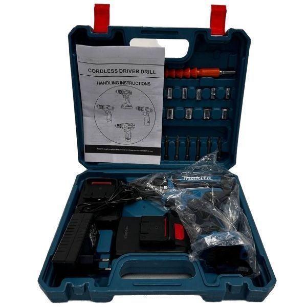 Дрель с набором Макита DF331D, шуруповерт от аккумулятора, 18 В 450 об ...