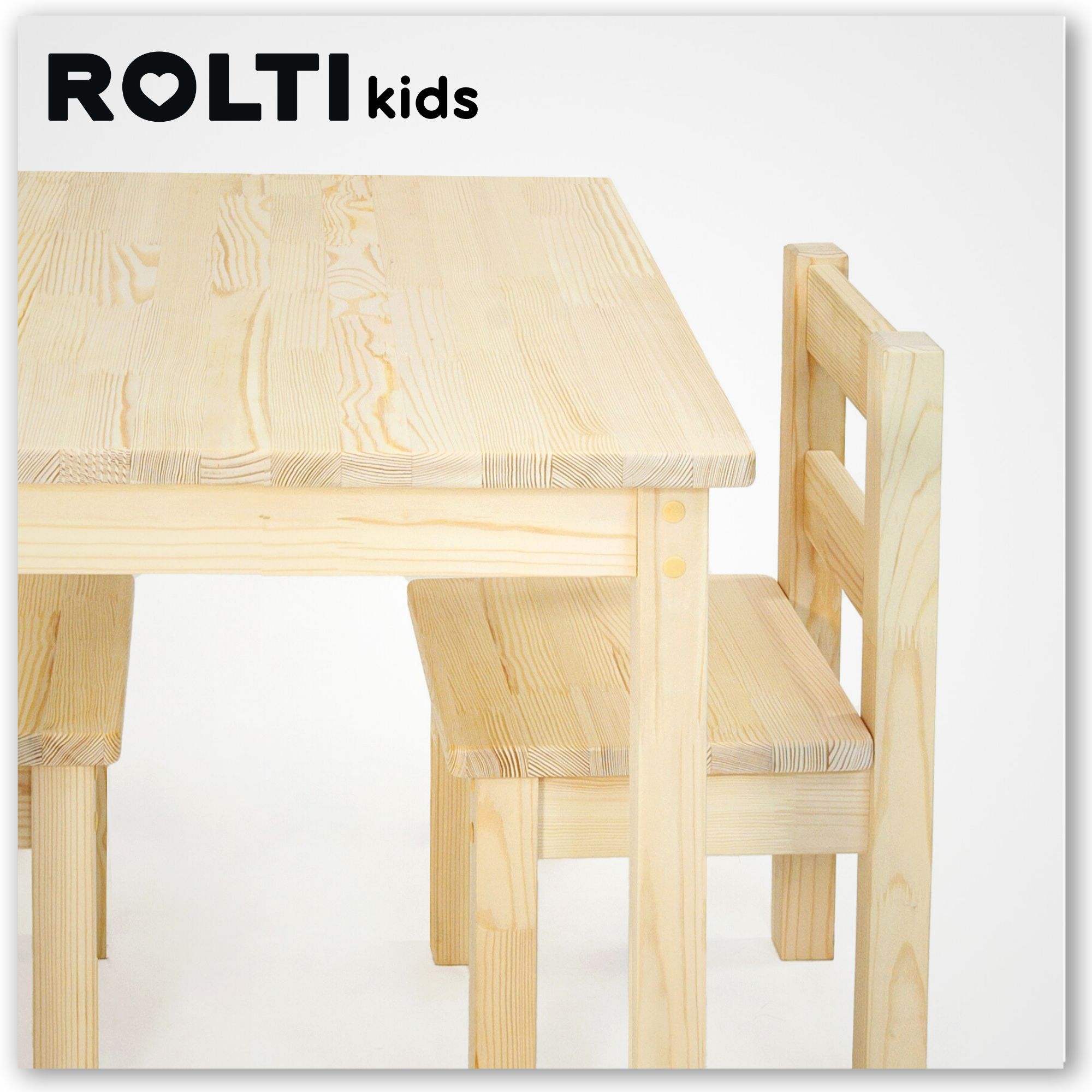 Стол и стул детский набор ROLTI kids, 70X50см. массив сосны, без ...