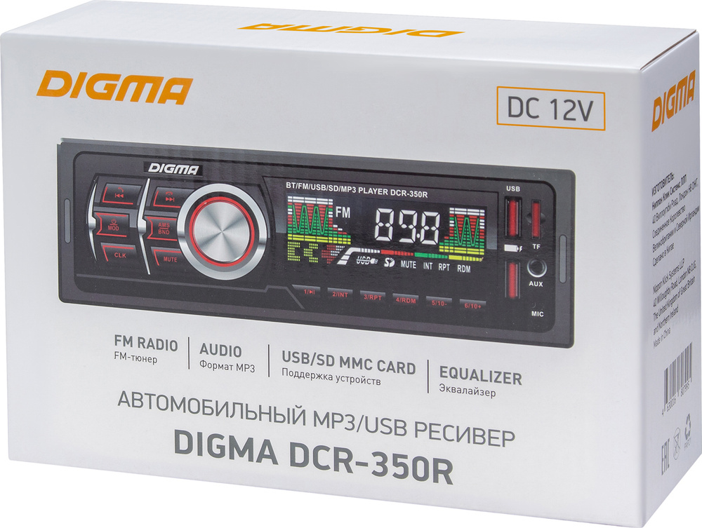 Автомагнитола Digma DCR-350R1 DIN - купить в интернет-магазине OZON с ...