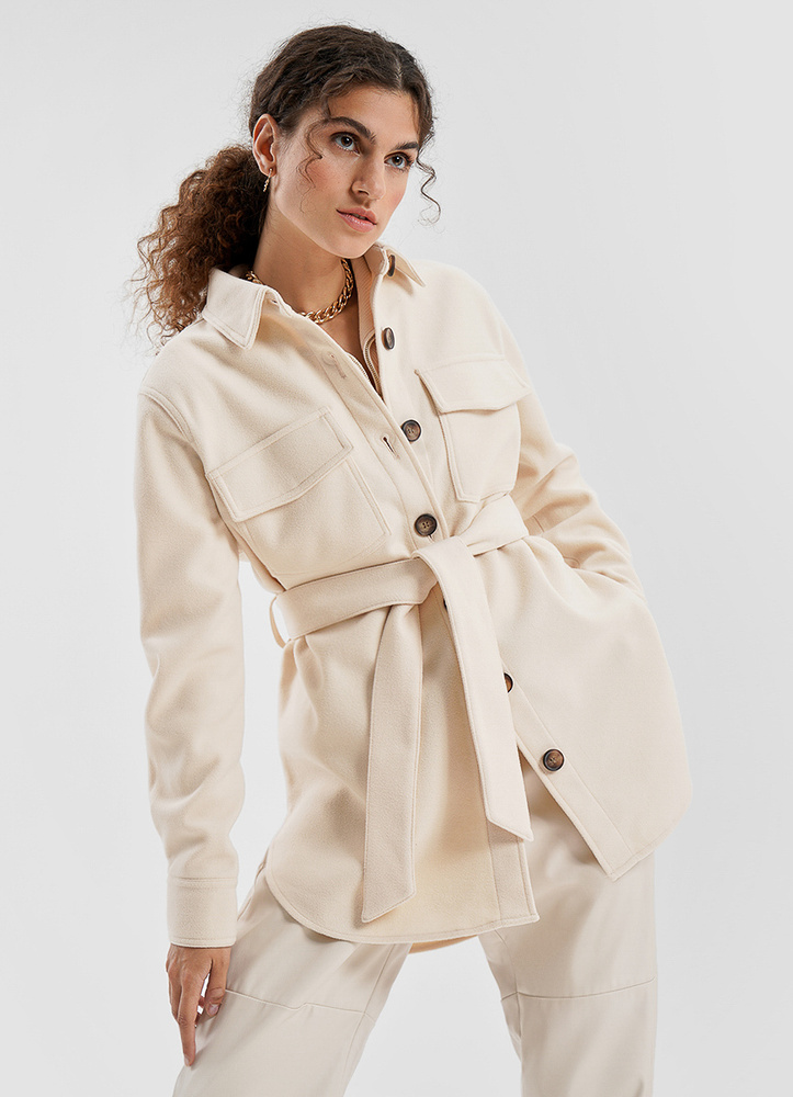 Пиджак Женский O'STIN слоновая кость, размер 42 Текстиль Повседневный Однотонный Китай купить c ...