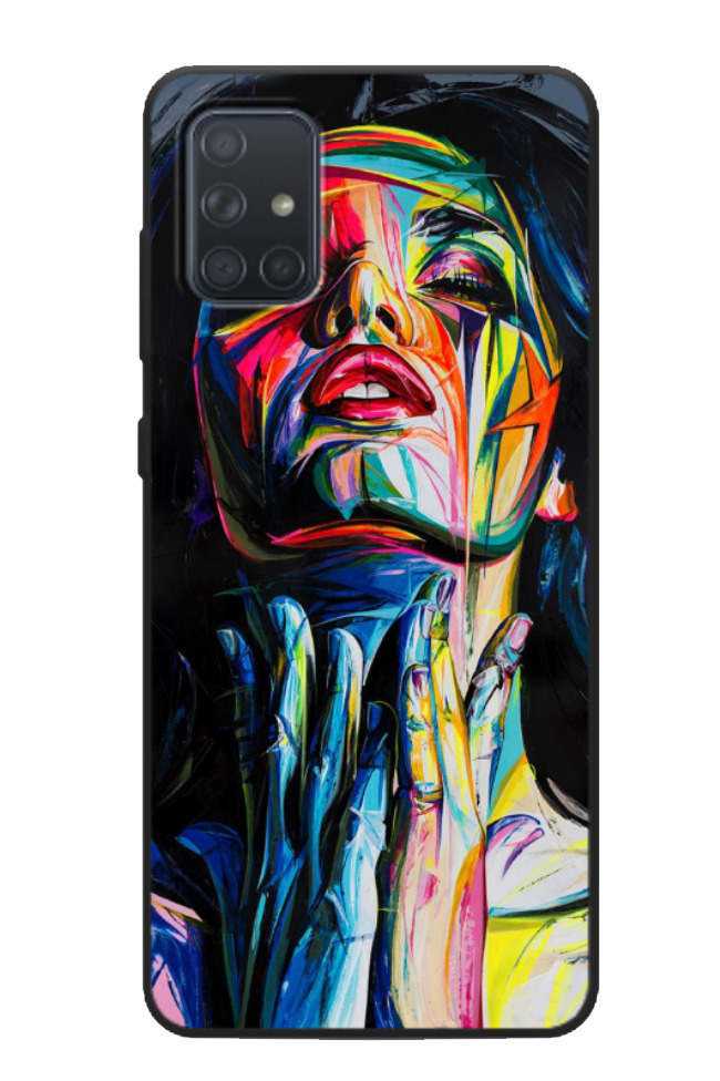 Чехол для Samsung A71 / Самсунг А71 с рельефным рисунком (Девушка в ...