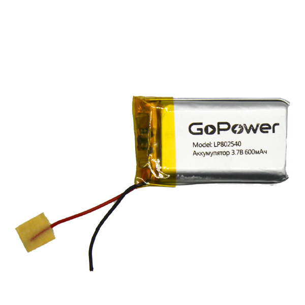 Аккумулятор Li-Pol GoPower LP802540 PK1 3.7V 600mAh - купить с ...