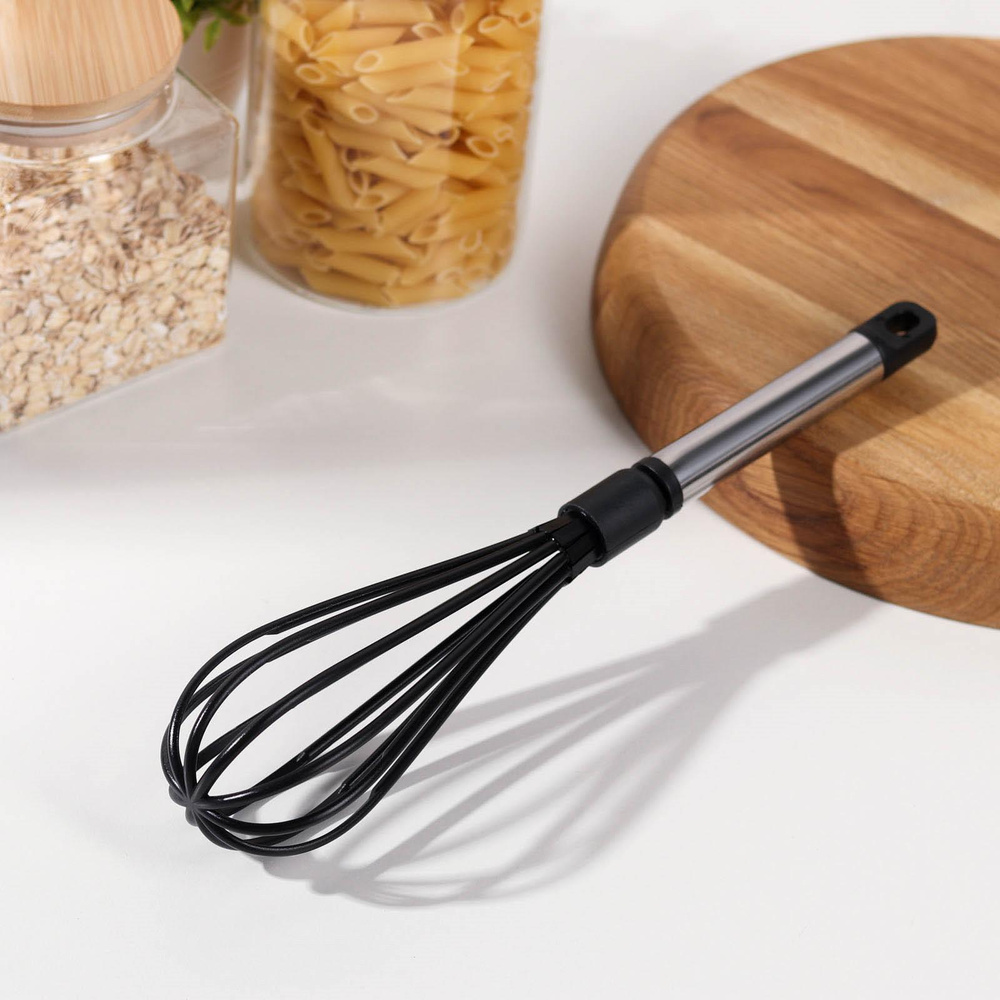 Венчик кулинарный для взбивания Доляна "Антрацитовый блеск", длина 29 ...