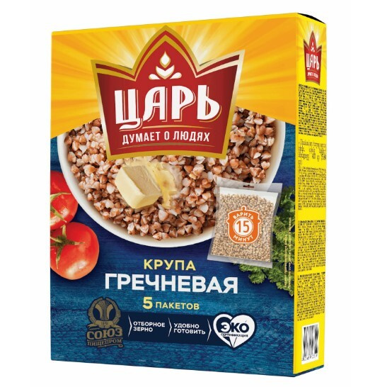 "Царь" Крупа Гречневая ядрица в вар.пакетах коробка 400гр.*5шт ...