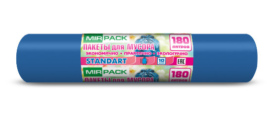 Пакеты для автомобильных шин, автомобильные чехлы, Мешки для мусора MirPack 180 л размеры 93 ...