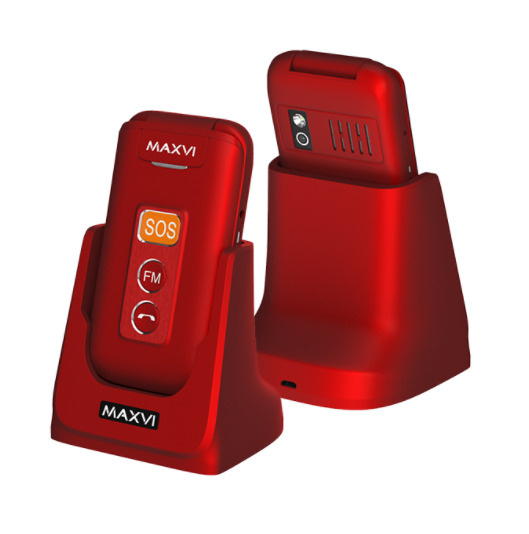 Мобильный телефон Maxvi E5, красный - купить по выгодной цене в интернет-магазине OZON (667320290)