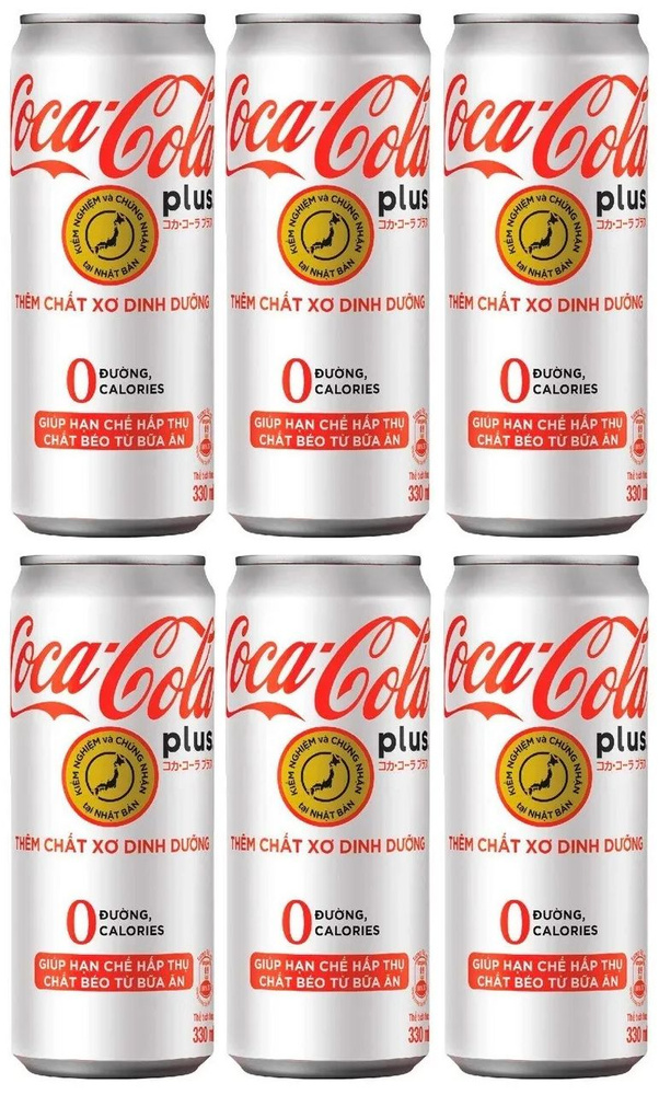 Газированный напиток Coca-Cola Plus Fiber "Без Сахара", 6 шт по 0.320л ...