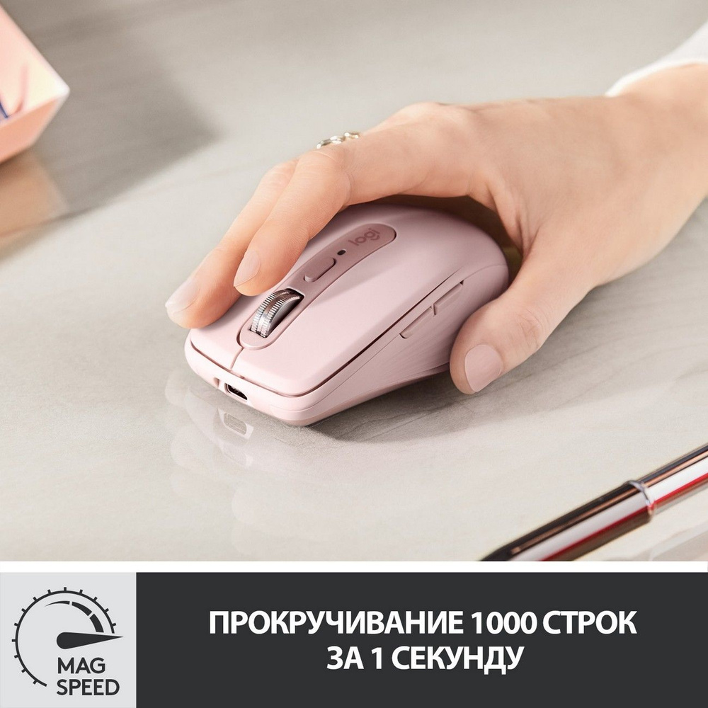 Мышь беспроводная Logitech Mx Anywhere 3 Rose 2005017489327 6920377912925 розовый купить по