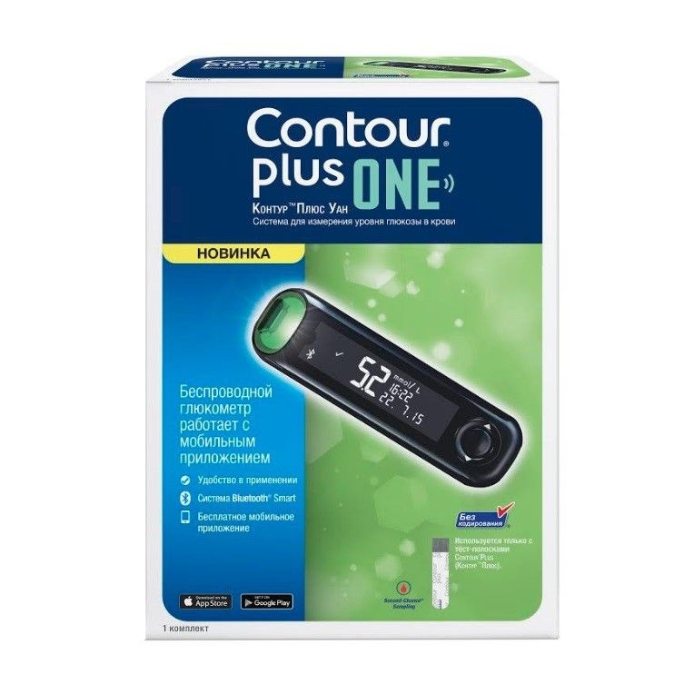 Глюкометр Контур ПЛЮС УАН (Contour Plus ONE) в комплекте с ...