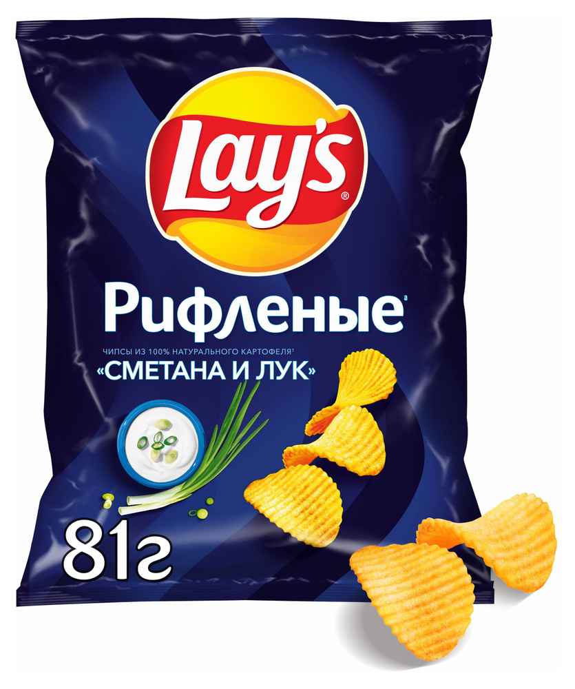 Чипсы картофельные Lay's сметана и лук, 81 г - купить с доставкой по выгодным ценам в интернет ...