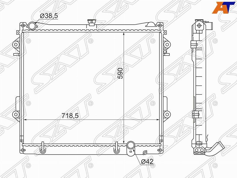Радиатор охлаждения для Тойота Ленд Крузер 200 рестайлинг 2012-2015 ...