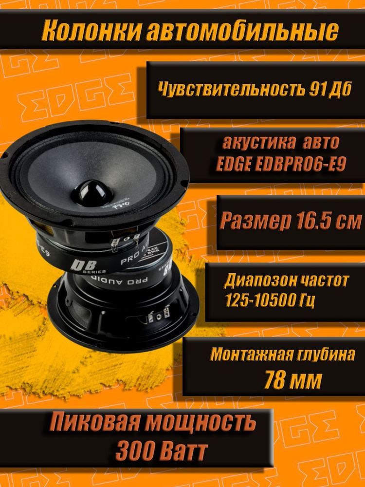 Акустическая система EDGE EDBPRO6-E9 (2 шт.) / 300 Ватт / колонки в ...