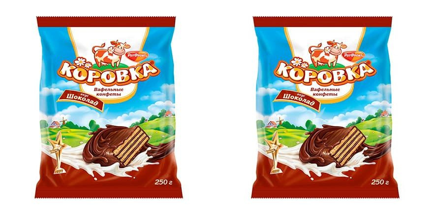 Рот Фронт Коровка вкус шоколада вафельная, 450 г, 2 шт - купить с ...