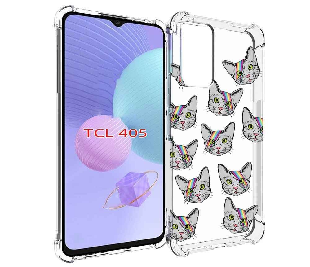 Чехол-бампер MyPads для TCL 405 с рисунком кот-с-молнией-на-лбу ...
