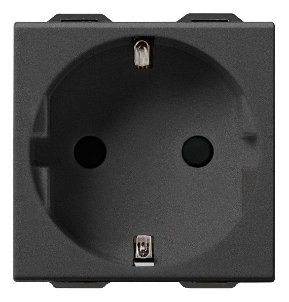 Розетка Vimar Neve Up 2модуля широкая 16А, 250В Карбон матовый 09208.CM ...