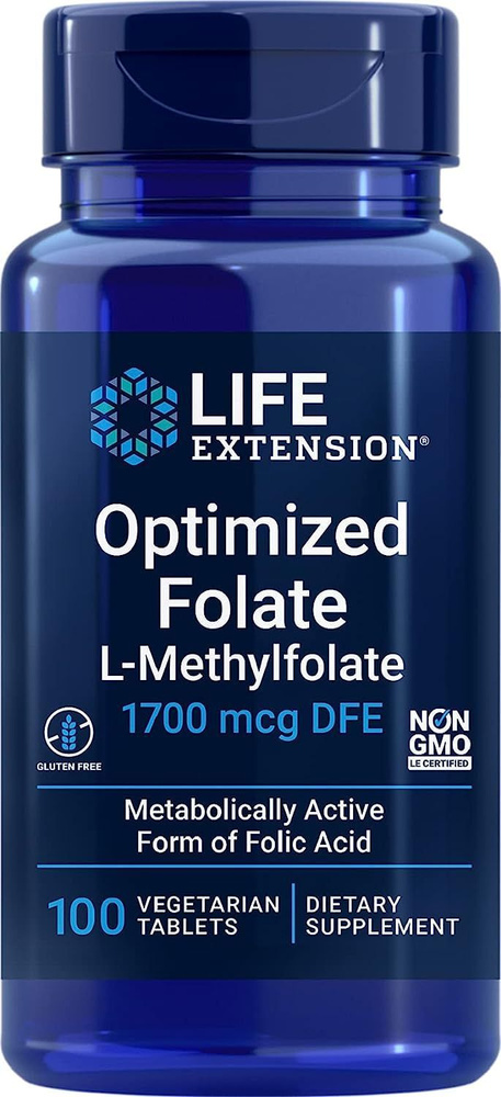 Оптимизированный фолат, 1700 мкг DFE, Optimized Folate, 1700 mcg DFE ...