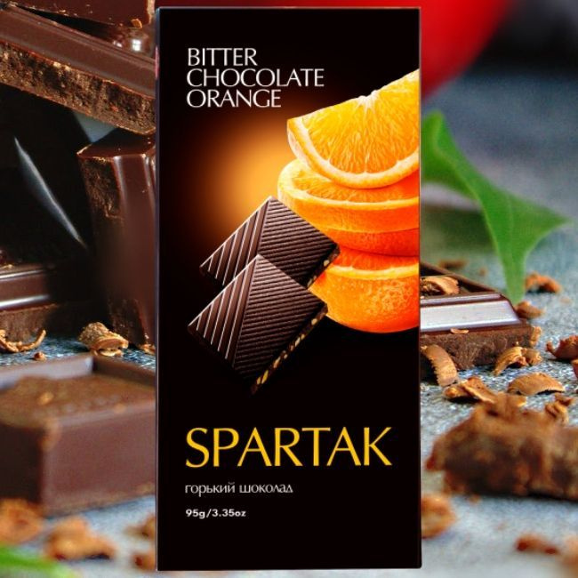 Шоколад Спартак "ГОРЬКИЙ С АПЕЛЬСИНОМ" 95 гр. купить на OZON по низкой ...