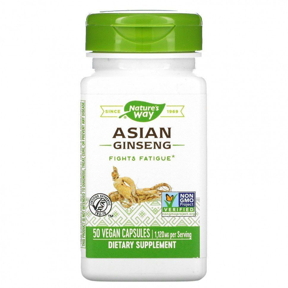 Американский женьшень 550 мг Nature's Way, American Ginseng 50 капсул ...