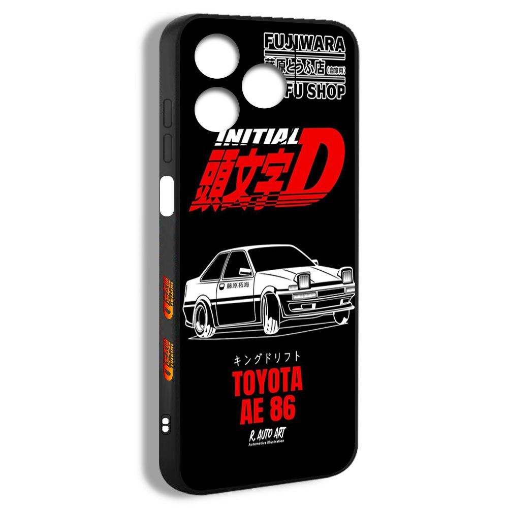 Чехол на Tecno Spark 10 4g Такуми Фудживара аниме Инициал ди Initial D Ae86 Trueno Ptm07