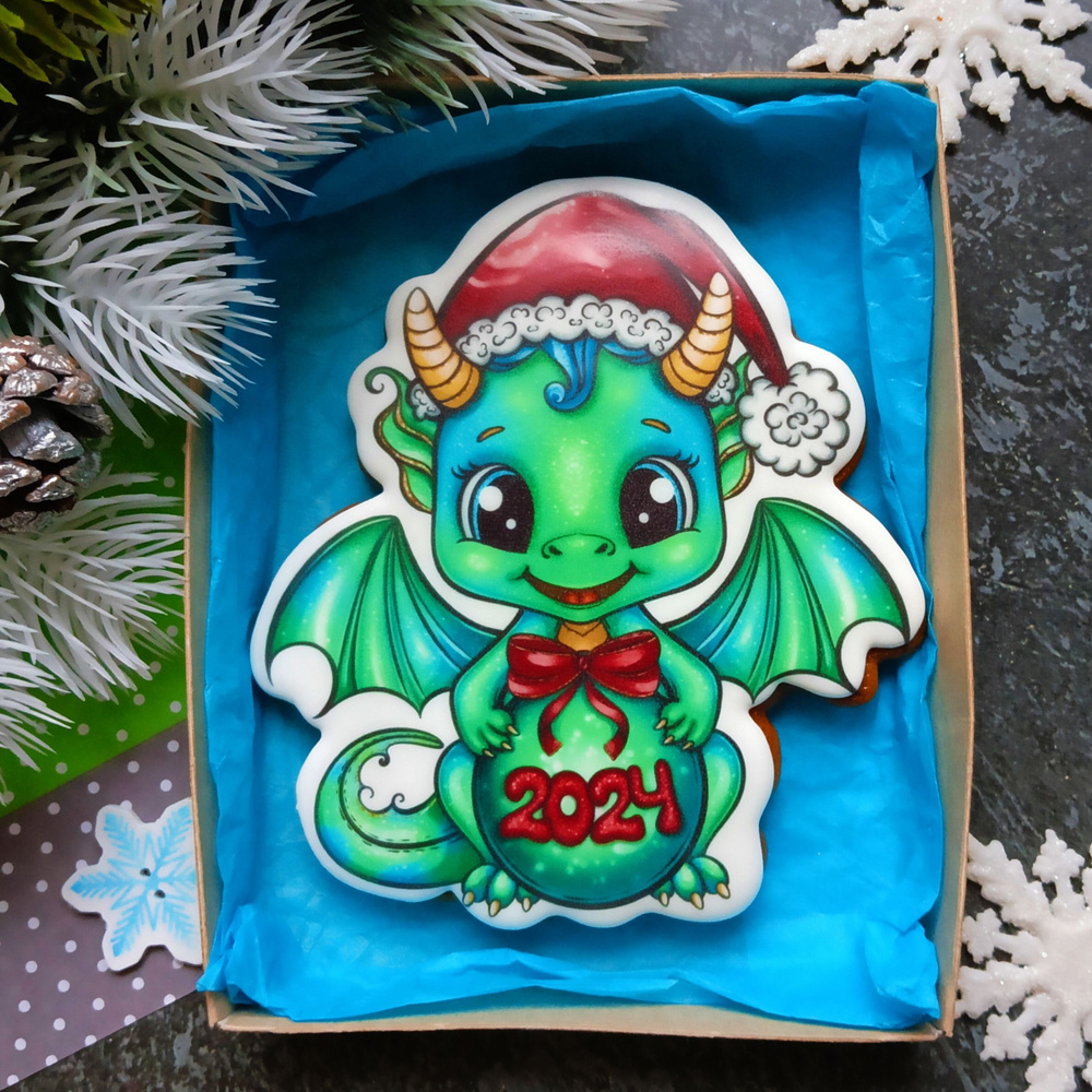 Имбирный пряник Дракон. Подарок на Новый год 2024, 12 см - купить с ...