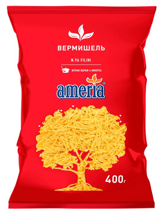 30 шт. по 400 г., Макароны Вермишель, Ameria - купить с доставкой по ...