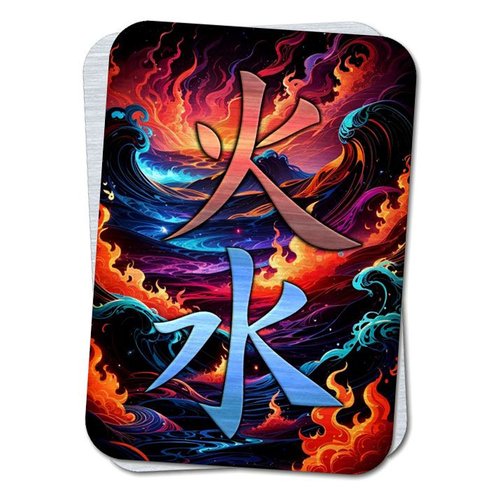 Магическая карта - амулет с японским символом Огонь и вода - удача в ...