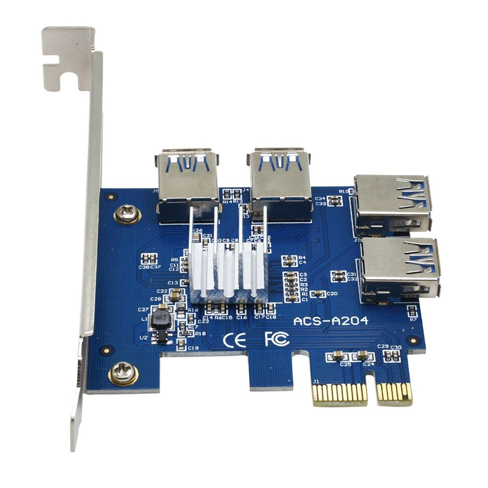 Множитель карты PCI Express PCIE от 1 до 4 USB GPU X1 X16 PCI-E Riser ...