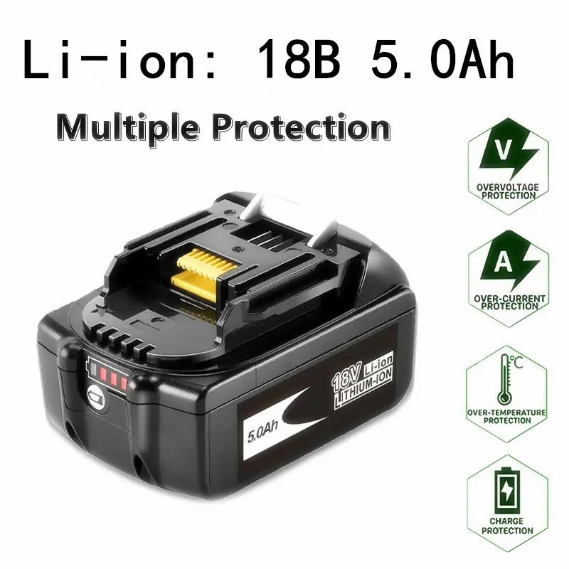 Аккумулятор Makita BL1830 BL1860 BL1860B BL18650 Li-ion 18V 5Ah ОРИГИНАЛ (индикатор заряда) 1шт ...
