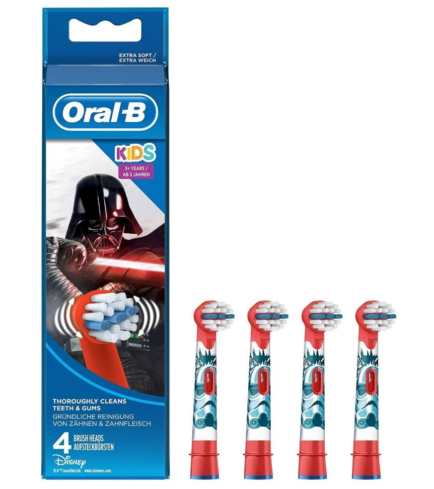 Сменные насадки для зубных щеток Oral-b Kids Star Wars, 4 упаковки ...