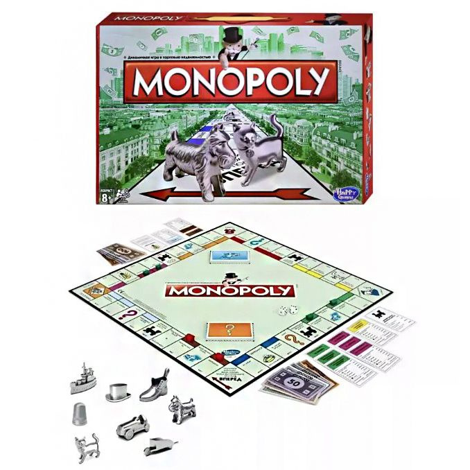 Настольная игра "Классическая Монополия Monopoly" / 8 металлических ...