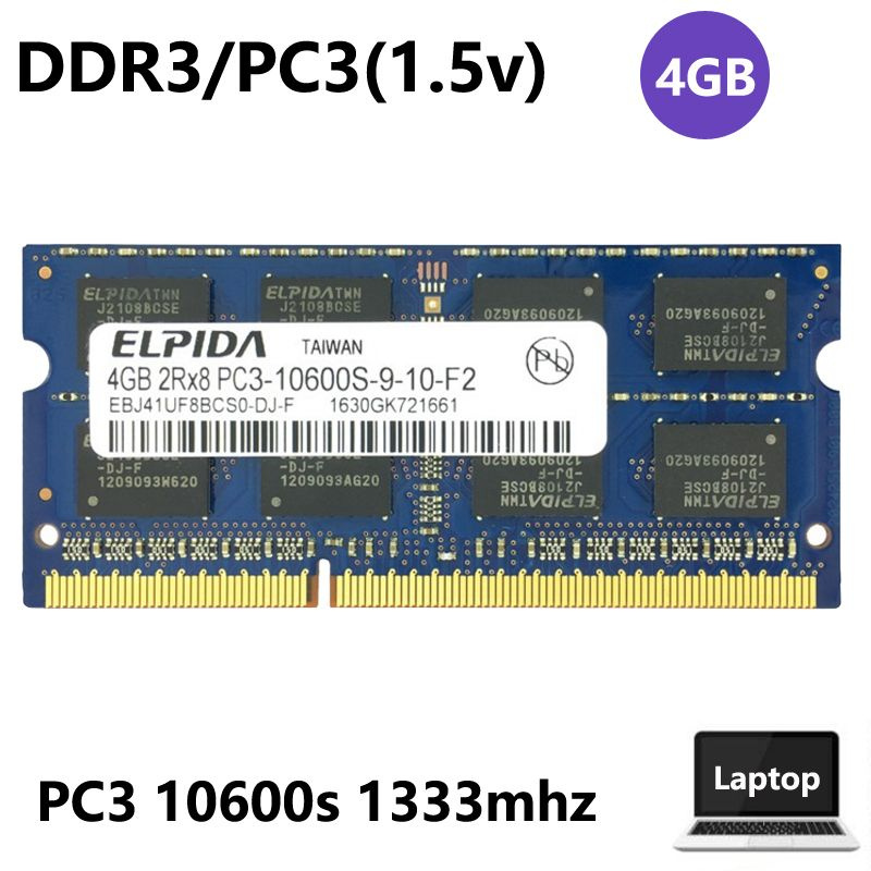 Модуль оперативной памяти Elpida Оперативная память для Ноутбука Ddr3 4