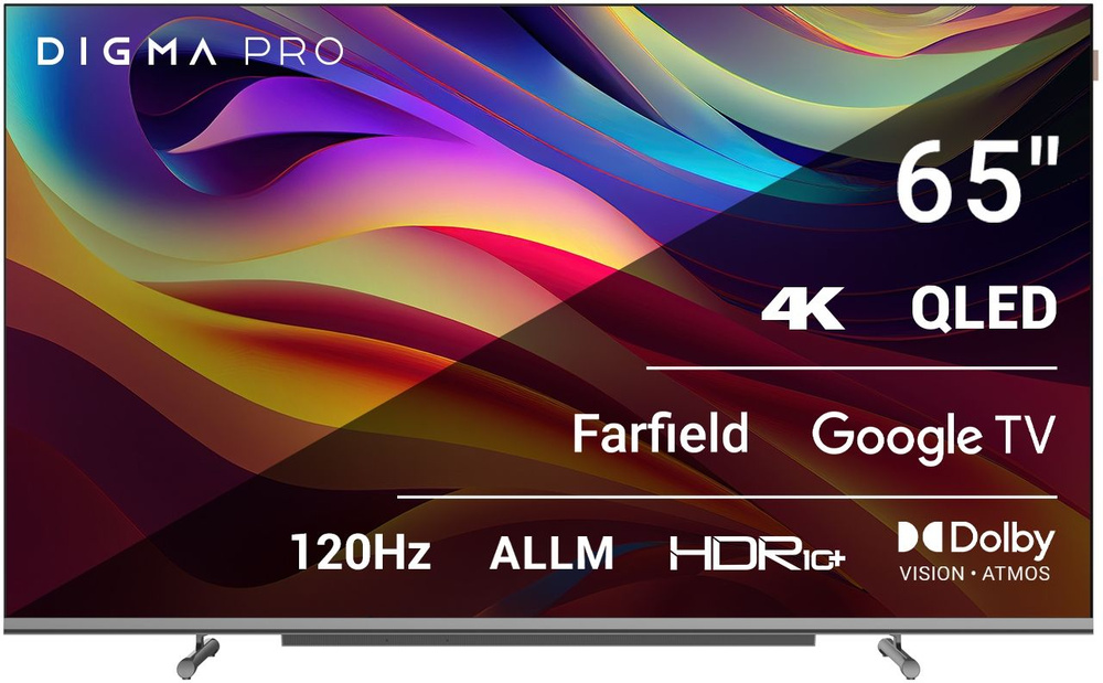 Digma Pro Телевизор QLED 65L Smart Google TV 65" 4K UHD, серебристый купить на OZON по низкой ...