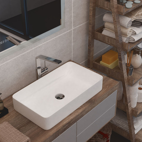 Накладная раковина для ванной Helmken 48760000: раковина на столешницу, умывальник прямоугольный ...