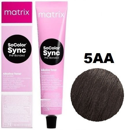 Matrix Color Sync Крем- краска для волос 5AA светлый шатен глубокий ...