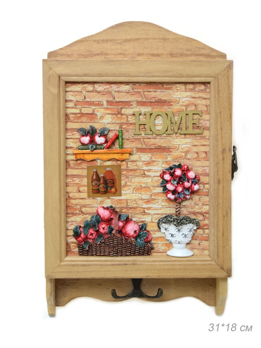Ключница настенная 31х18 см деревянная 7 крючков купить с доставкой по выгодным ценам в